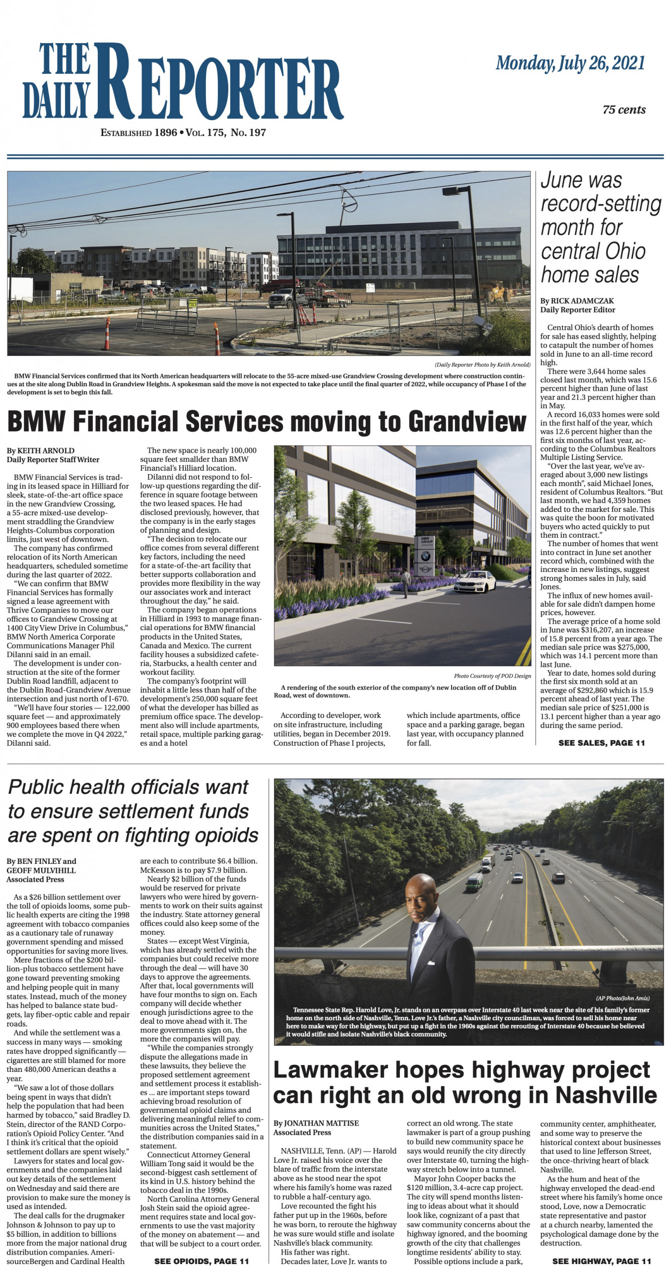 Monday, July 26, 2021 – The Daily Reporter