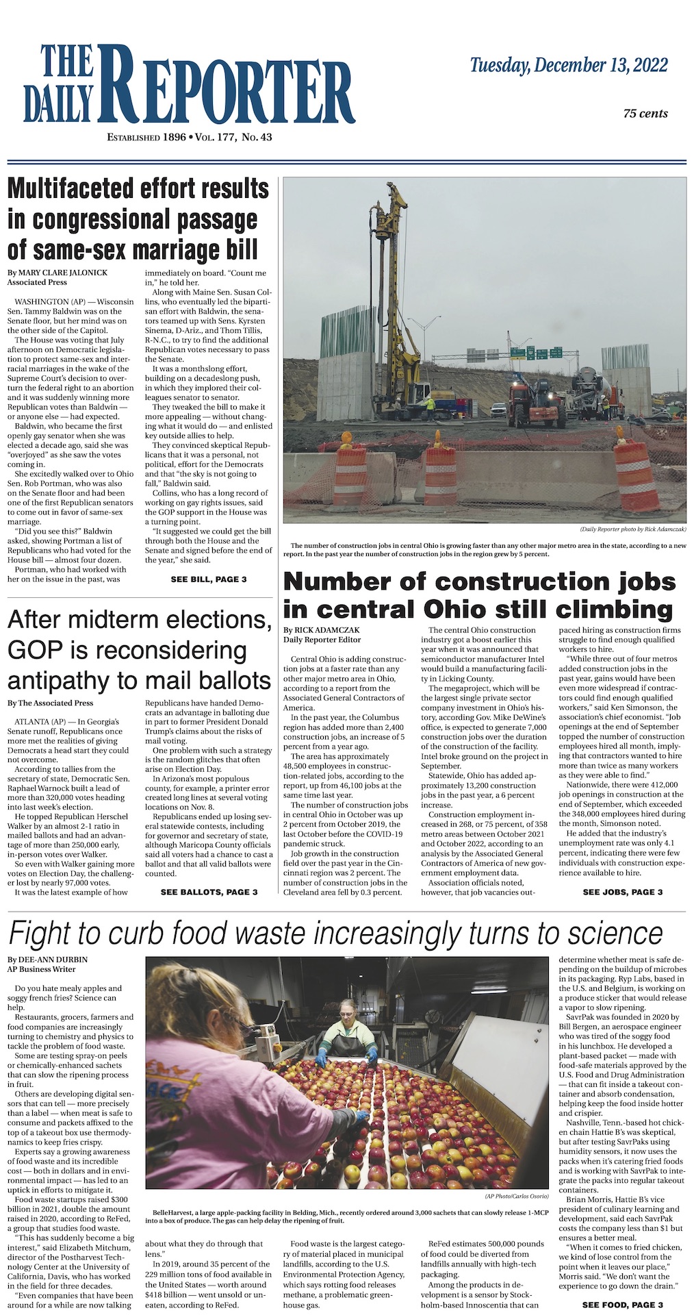 Tuesday, December 13, 2022 – The Daily Reporter