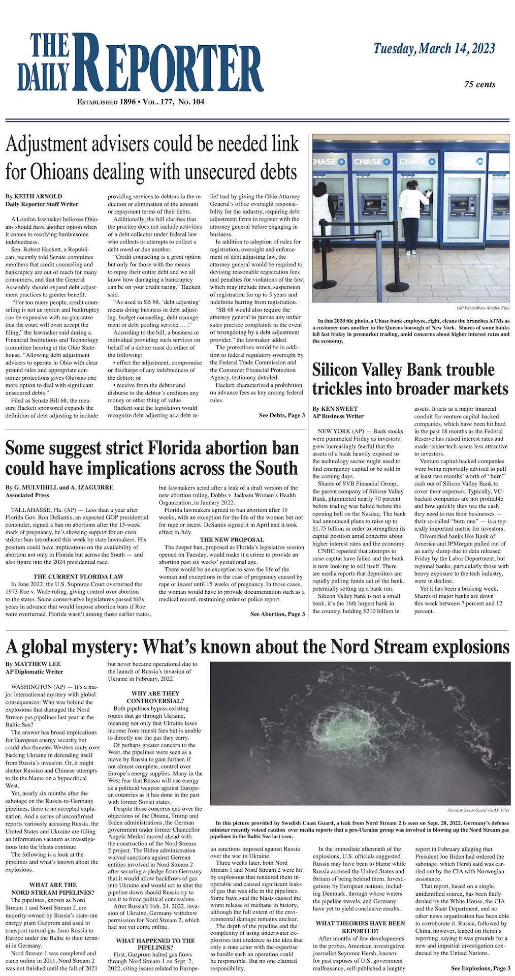 Tuesday, March 14, 2023 – The Daily Reporter