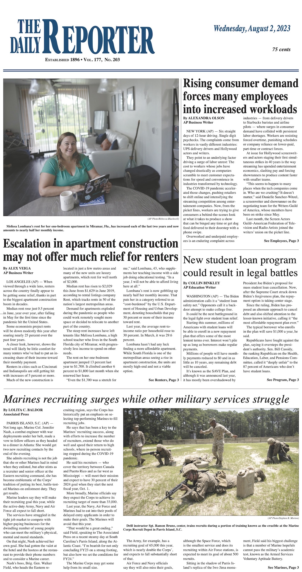 Wednesday, August 2, 2023 – The Daily Reporter